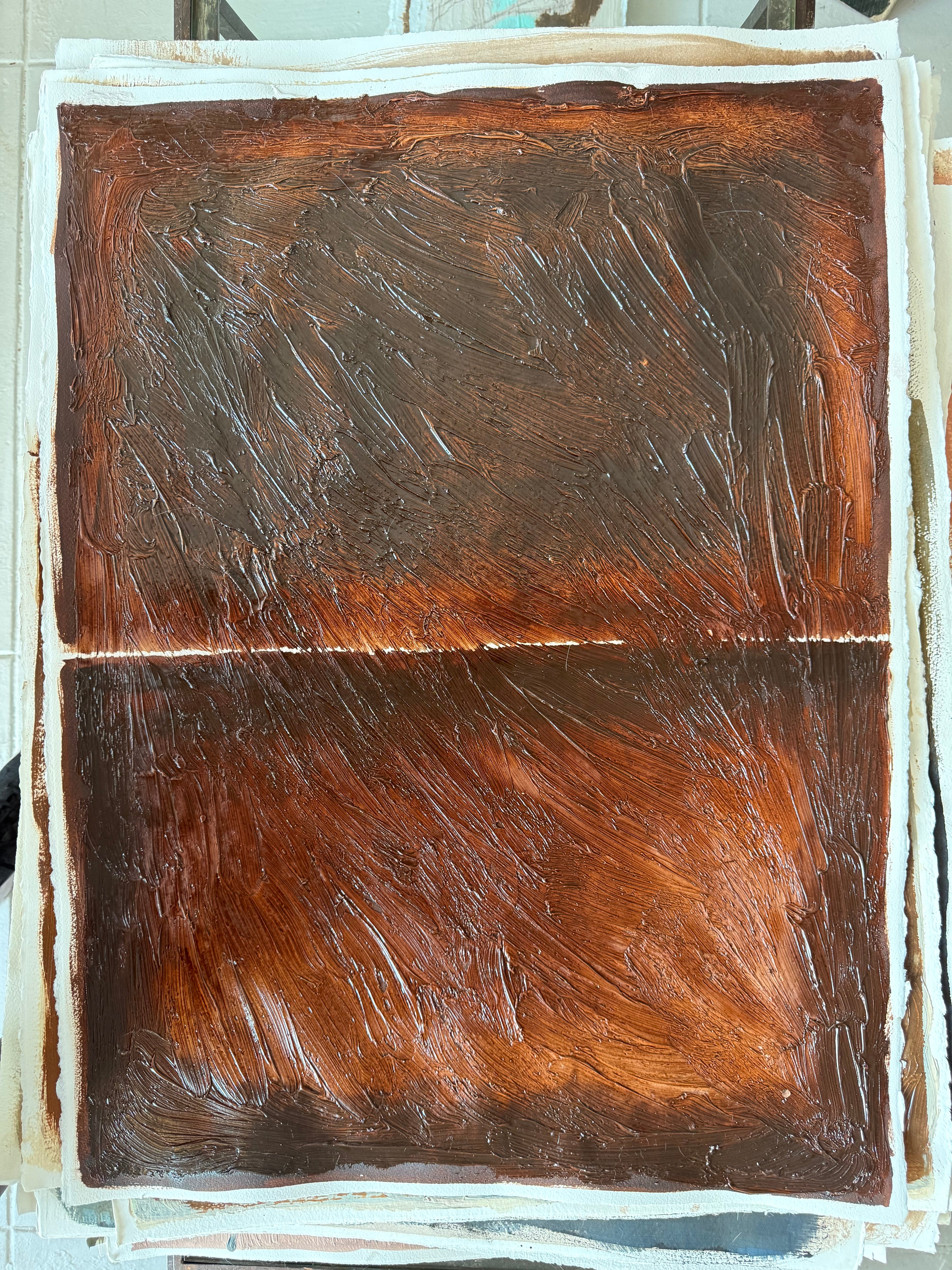 "Colorfield in Rust" oil painting on paper – Colette Cosentino Atelier ...